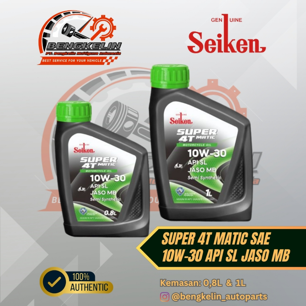 Jual OLI MESIN MOTOR SEIKEN SUPER 4T MATIC SAE 10W-30 API SL JASO MB | Shopee Indonesia
