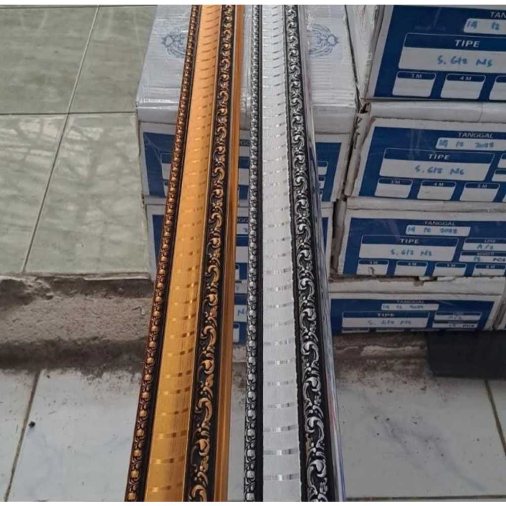 Jual List figure sudut plafon PVC - 4cm silver - gol | Shopee Indonesia