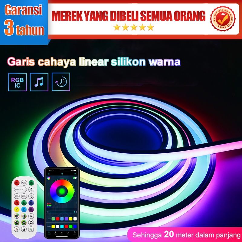 Jual LED Neon Flex RGB Remote Lampu warna warni LED RGB App Control ...
