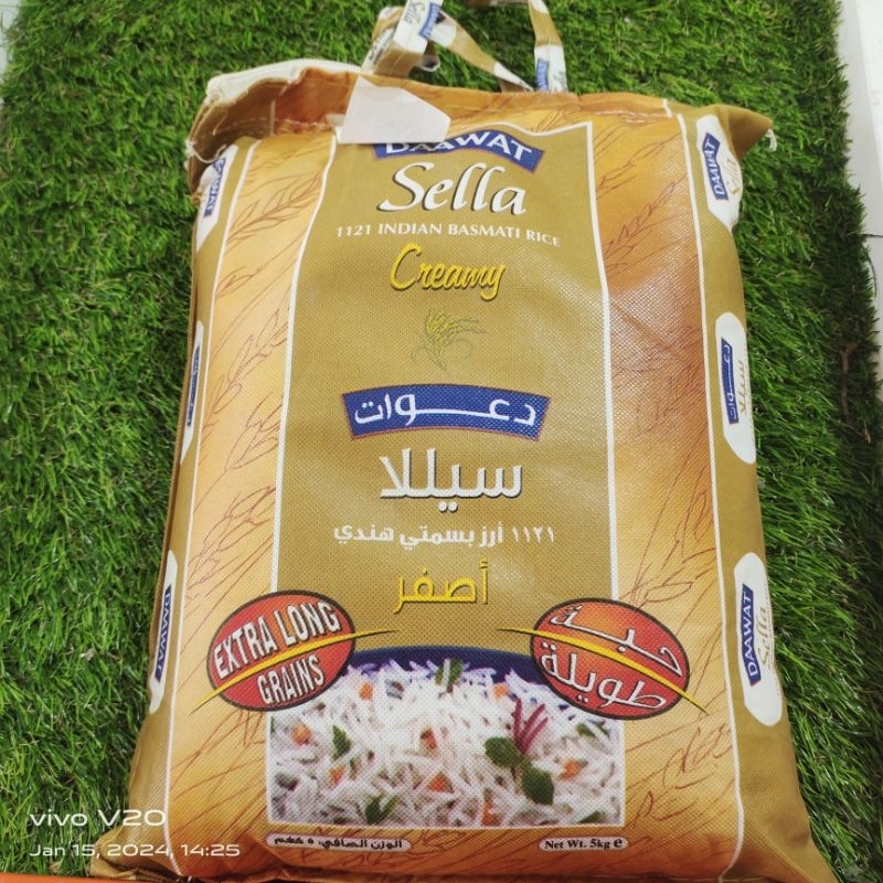 Jual Beras Basmati Daawat creamy Sella kemasan Asli 5 Kg. | Shopee Indonesia