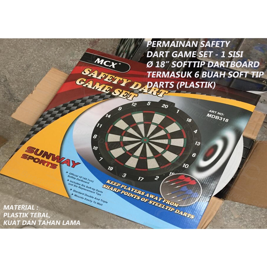 Jual SUNWAY PERMAINAN SAFETY DART GAME SET 18 INCHI PLASTIK MDB318 (1 ...