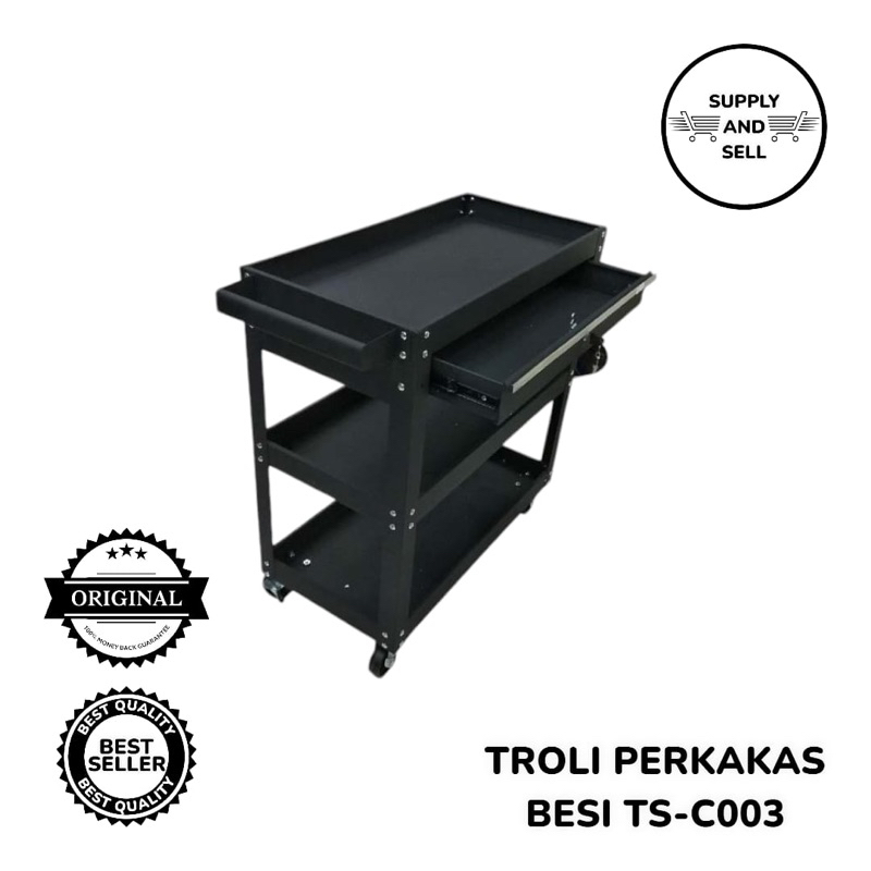 Jual Troli Dorong / Troli Alat Barber Besi TS-C003 Dengan Roda Untuk ...