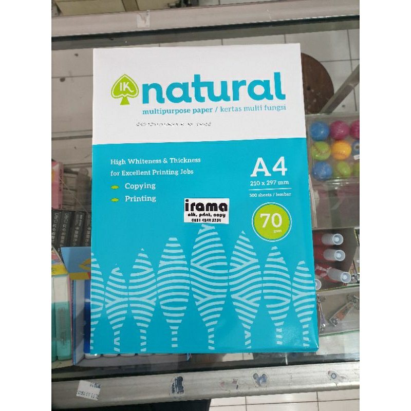 Jual Kertas A4 70gsm Natural 1 RIM ( isi 500 LBR ) / KERTAS HVS 70GRAM | Shopee Indonesia