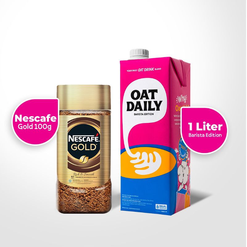 Jual BUNDLING OAT DAILY Barista Edition x Nescafè Gold 100g | Shopee ...
