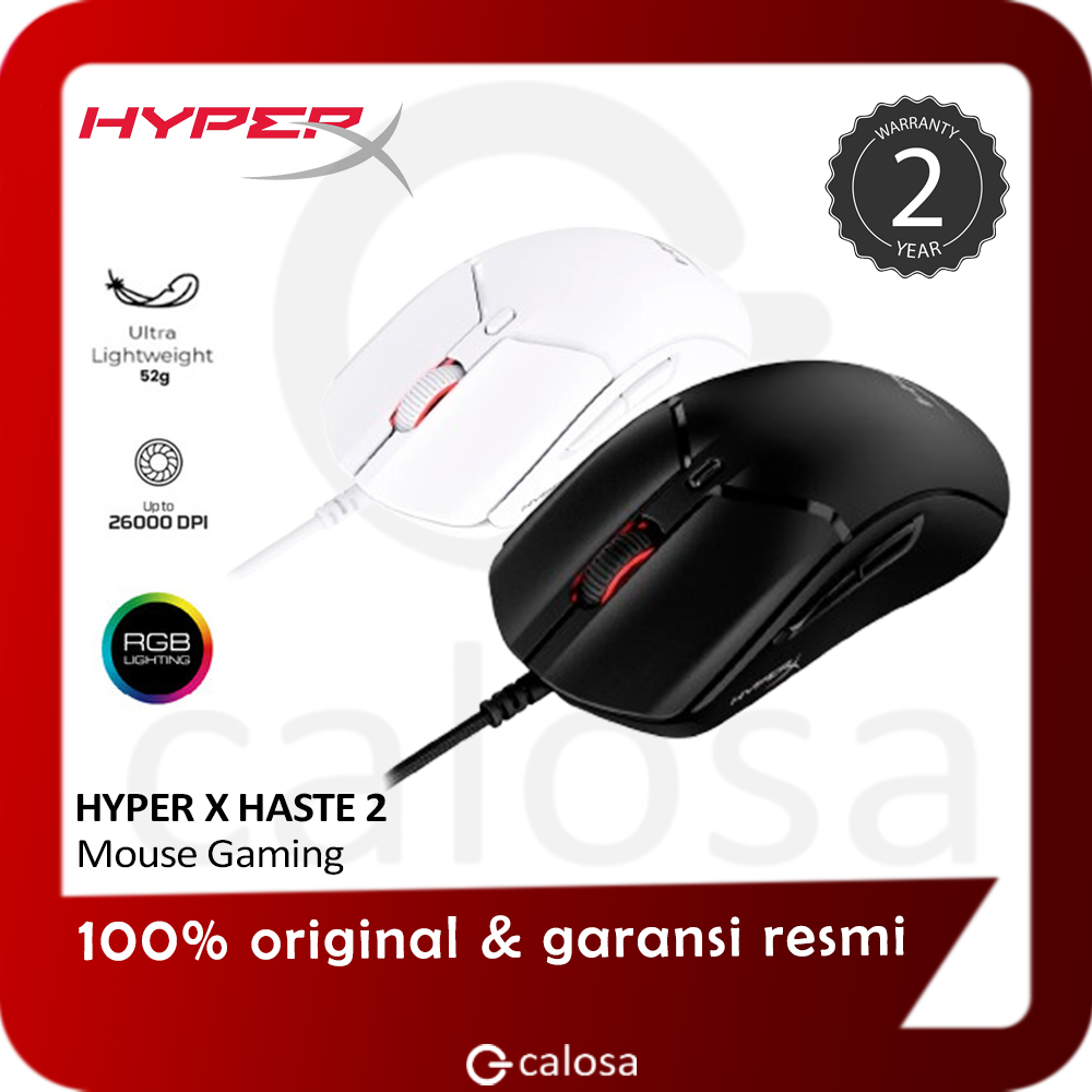 Jual HYPER X HASTE 2 BLACK & WHITE Mouse Gaming Bergaransi Resmi ...