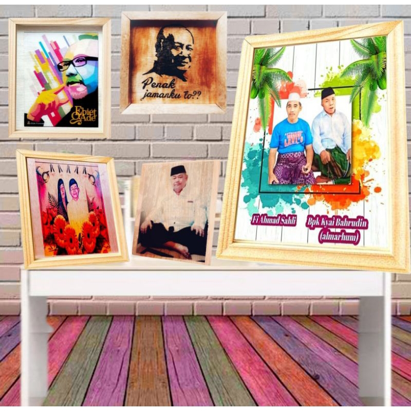 Jual Cetak Lukisan di kayu/Custom photowood(Frame/Bingkai Kayu Jati ...