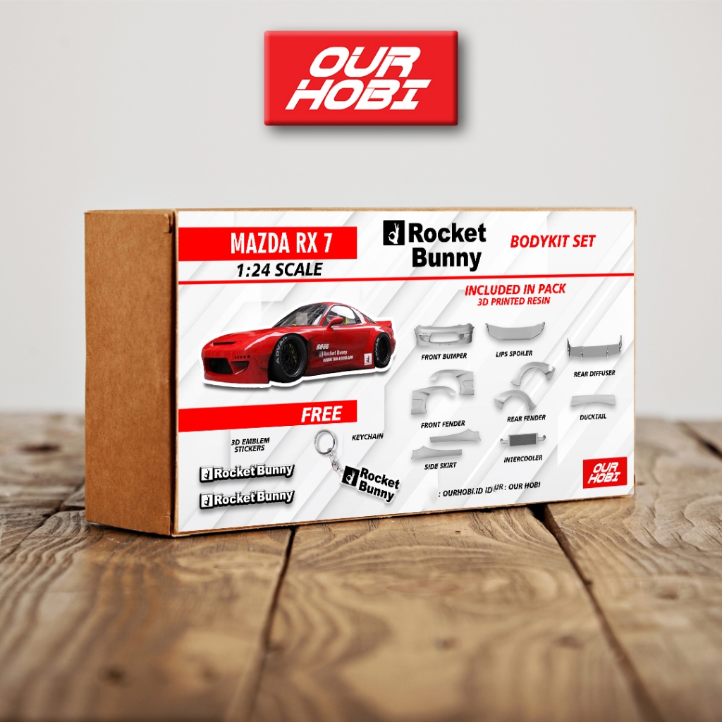 Jual Body Kit Transkit Model Kit RX7 Rocket Bunny 1/24 | Shopee Indonesia
