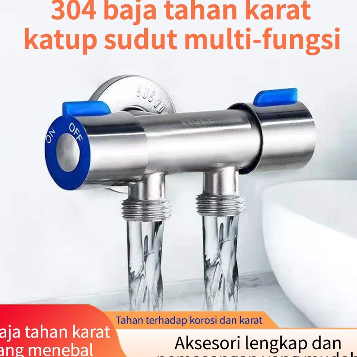 Jual Murah Hemat Kran Stainless Stop Kran Cabang Kanan Kiri Kran Shower ...