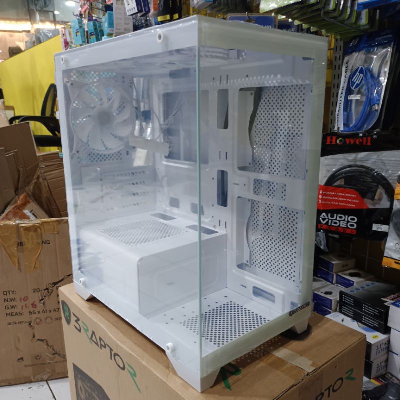 Jual Raptor Aqua Zone Casing Komputer Gaming M-ATX Free 3Fan RGB ...