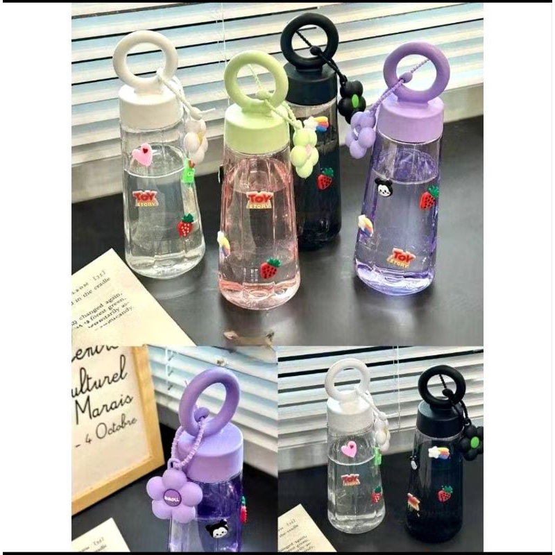 Jual Botol Minum anak 520 ml Botol bunga free stiker 3D dan 2D | Shopee ...