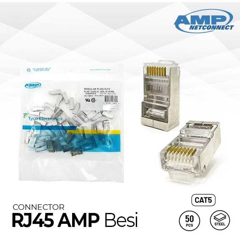 Jual KONEKTOR RJ45 AMP BESI ISI 50 PCS | Shopee Indonesia