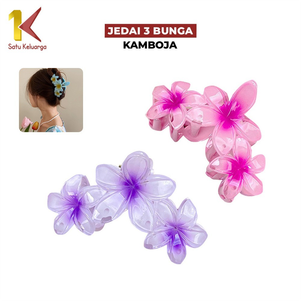 Jual Satu Keluarga Jepit Rambut 3 Bunga Kamboja C1152 Hair Claw Jedai ...