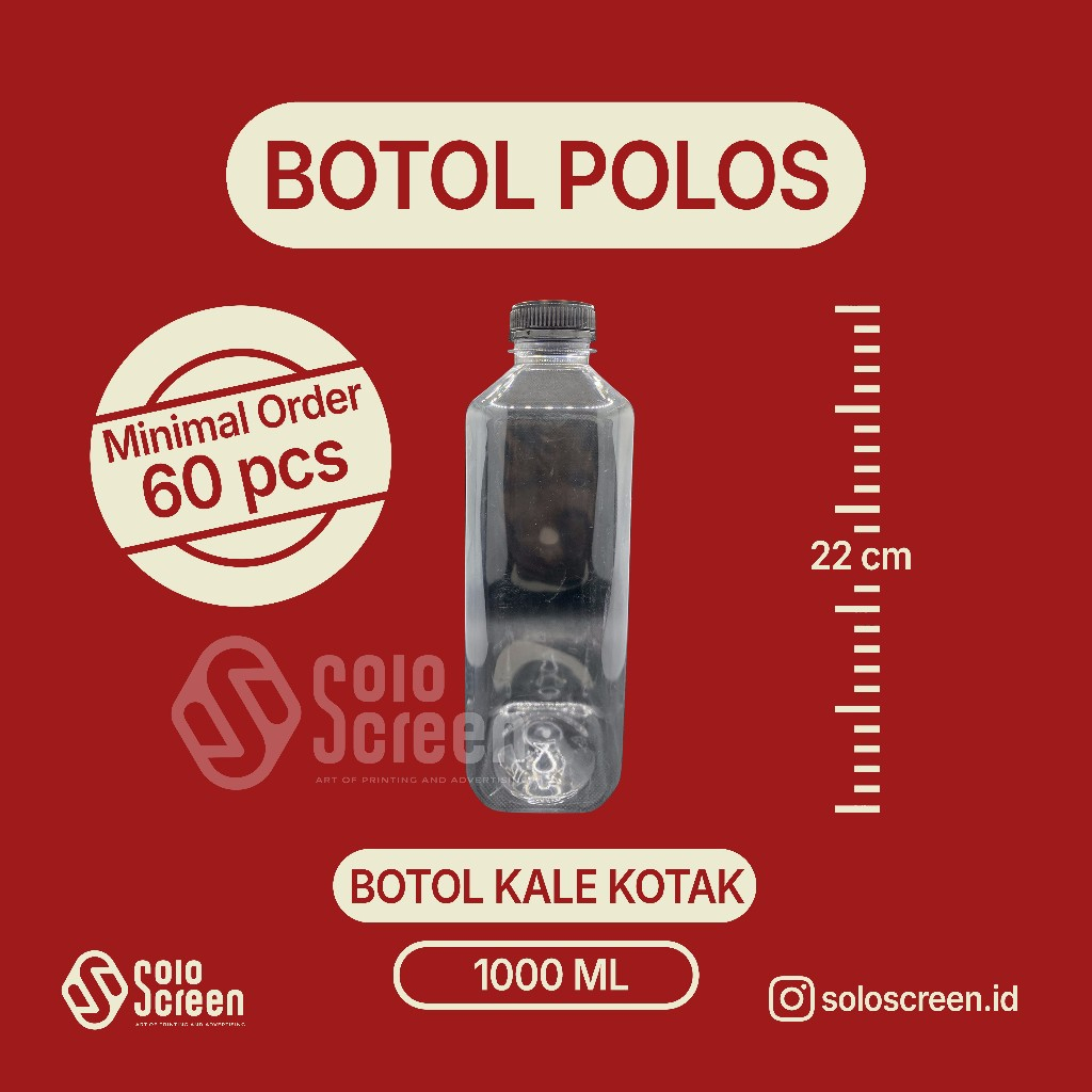 Jual BOTOL KOTAK BOTO PLASTIK 1 LT / 1000 ML ( 45 gr ) 1 PAK ISI 60 PCS ...