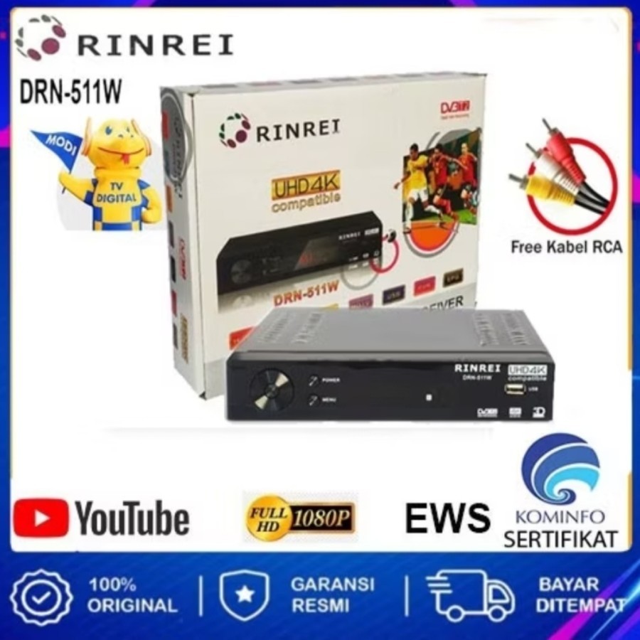 Jual DVB T2 Digital Receiver / SET TOP BOX RINREI DRN-511W FREE KABEL HDMI | Shopee Indonesia