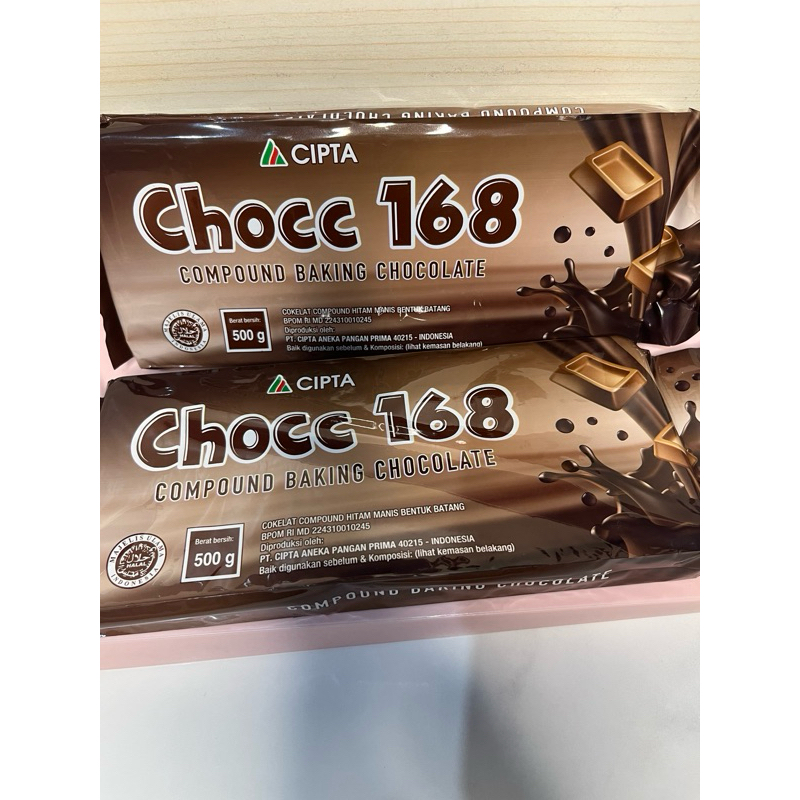 Jual Coklat Blok Chocc 168/Coklat Compound baking/coklat batangan 500g ...