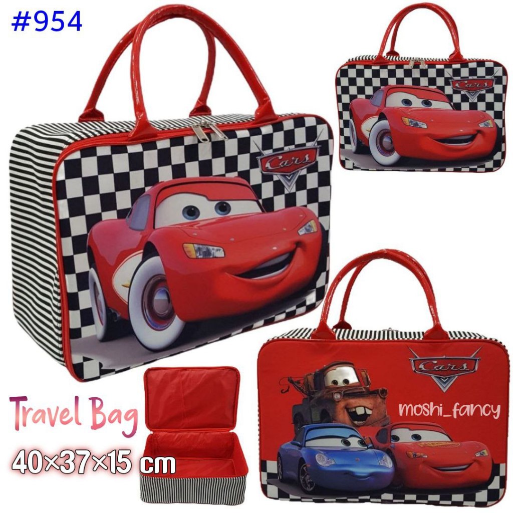 Jual Travel Bag Kanvas McQueen/ Tas Travel The Cars / Tas Baju Anak Boy ...