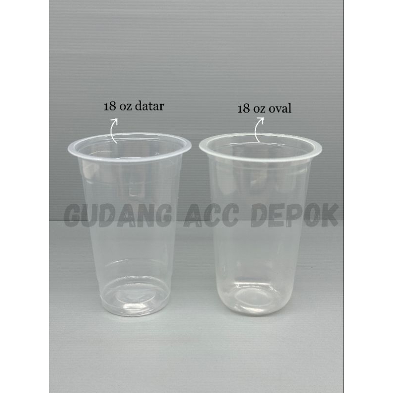 Jual Gelas Oval 18oz / Cup Oval 18 Oz / Gelas plastik Oval 18oz / U Cup ...