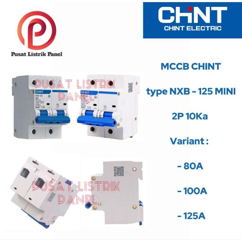 Jual MCCB CHINT 80A/100A/125A type NXB - 125 2P 10kA Mini | Shopee Indonesia
