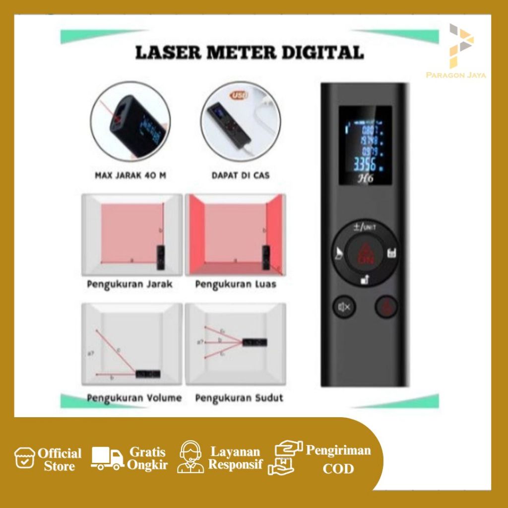 Jual Meteran Laser Digital 40M Laser Pengukur Jarak 40 meter Laser ...