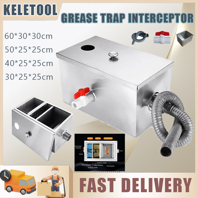 Jual Grease Trap Alat penyaring minyak saringan dapur Stainless Steel 4 ...