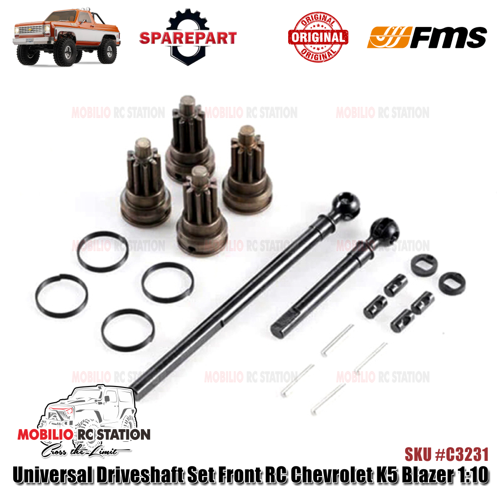 Jual FMS Part #C3231 Front Universal Driveshaft Set RC FCX10 Chevrolet ...