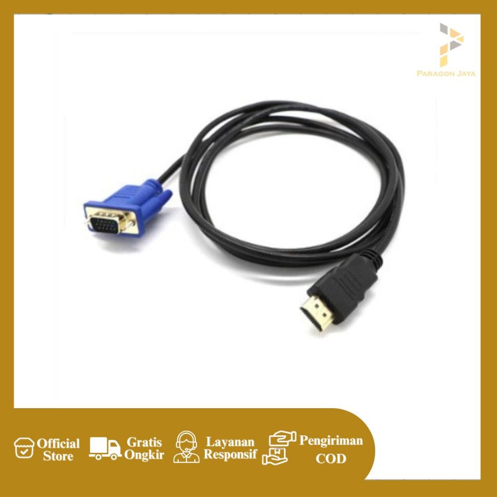Jual Kabel HMDI Ke VGA / Converter HDMI To VGA 1.8 Meter Projector ...