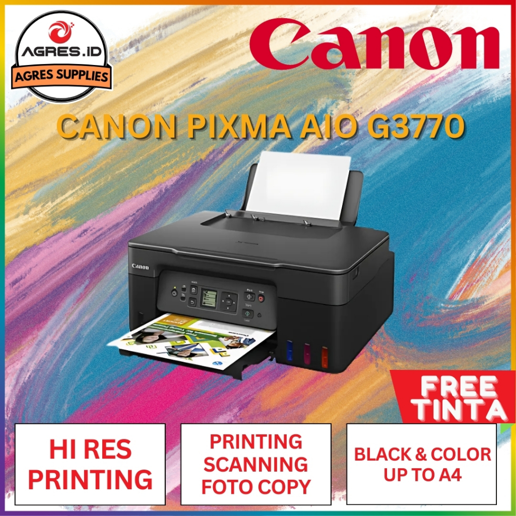 Jual [FREE TINTA] CANON PIXMA PRINTER G3770 G 3770 Print Scan Copy Ink ...