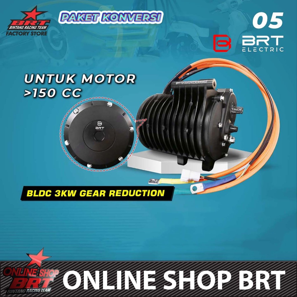 Jual DINAMO BLDC BRT GEAR REDUCTION 3 KW 3000 Watt 72v EV KONVERSI ...