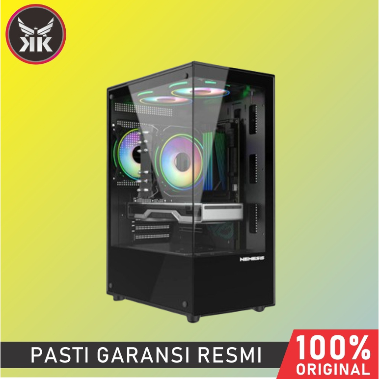 Jual CASING PC KOMPUTER ITX M-ATX NYK NEMESIS T64 BLACK HOMEROS INCLUDE ...
