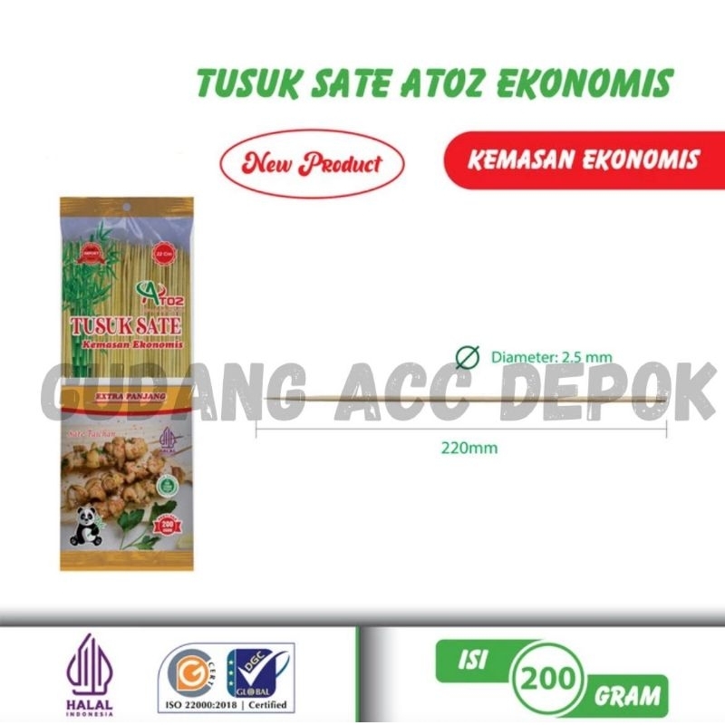 Jual TUSUK SATE AYAM DAGING SAPI PANJANG 22 CM ISI 200 GRAM / TUSUK ...