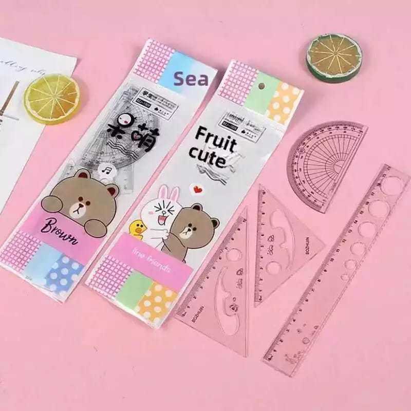 Jual Veiso_Garisan/Penggaris set (busur,segitiga sama kaki,segitiga ...