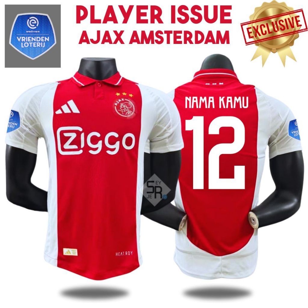 Jual Jersey Ajax Player Issue 2024 2025 Home Baju Bola Amsterdam 24 25 Ori Merah Kerah Sr ...