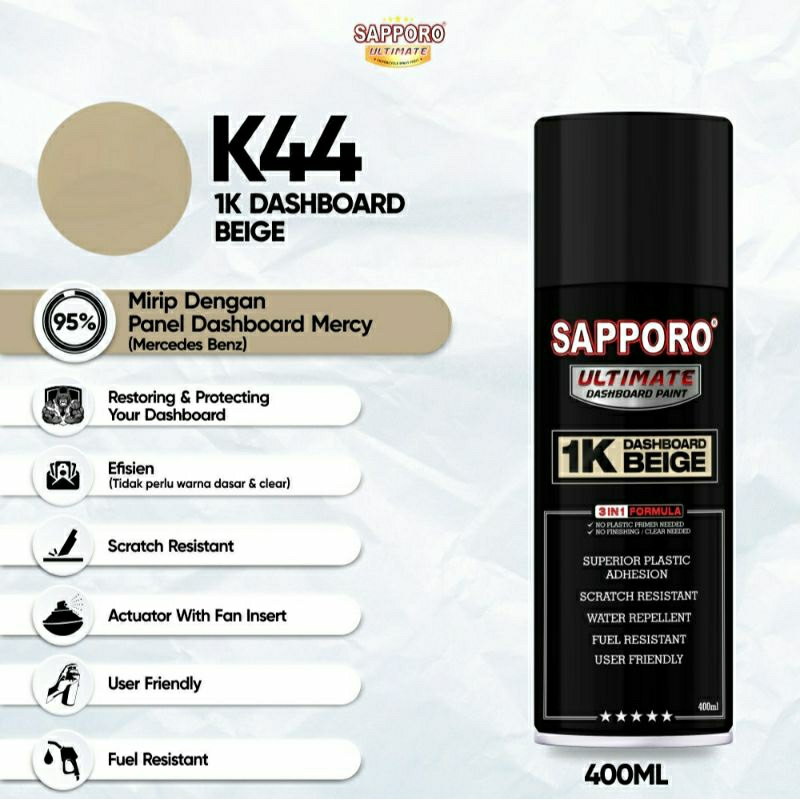 Jual #MAU# Cat Semprot Sapporo Ultimate K44 1K Dashbaord Beige 400ml ...