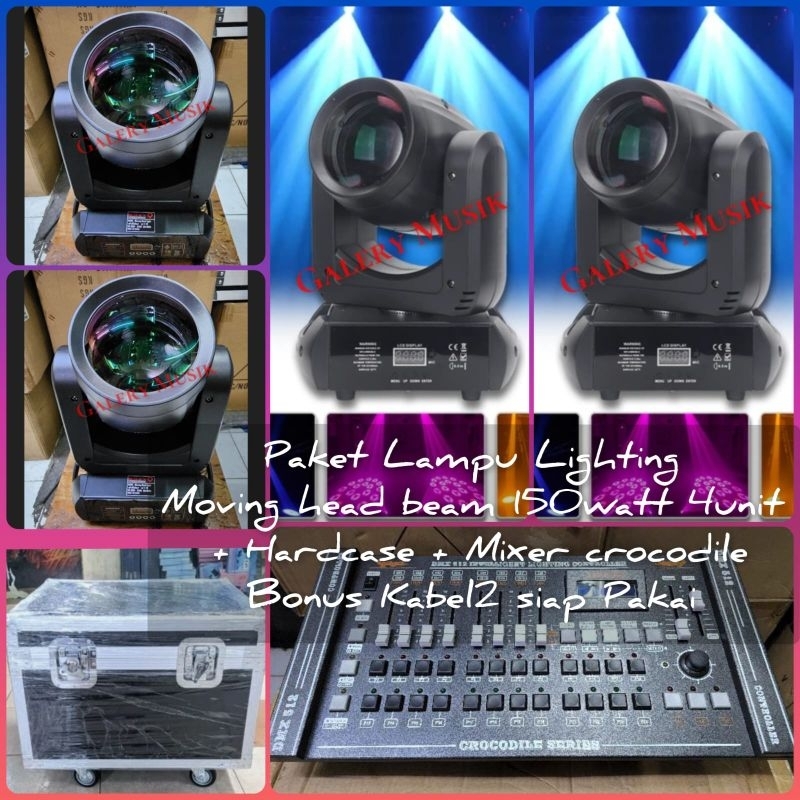 Jual Paket Moving head Beam 150watt 4unit + Hardcase + Mixer crocodile ...