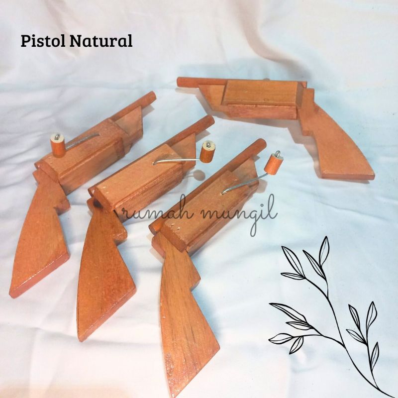 Jual Mainan Anak Tradisional Pistol Kayu Warna Natural | Shopee Indonesia