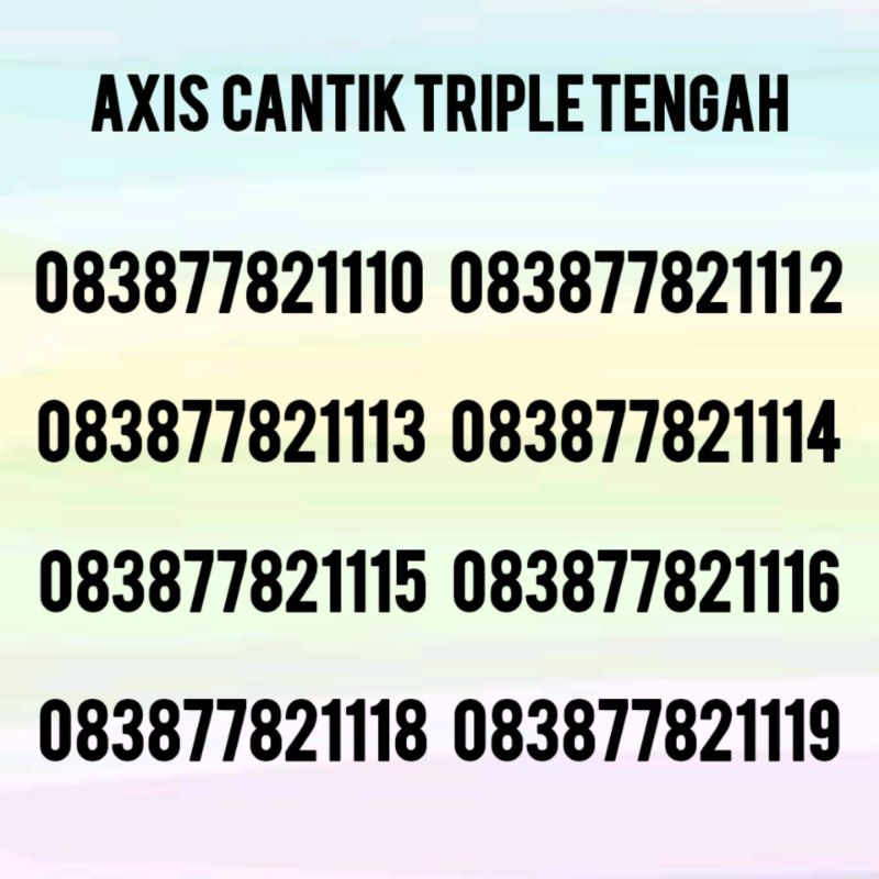 Jual Nomor Axis Cantik Triple Nomor Seri Rapi Kartu Perdana Segel 4g ...