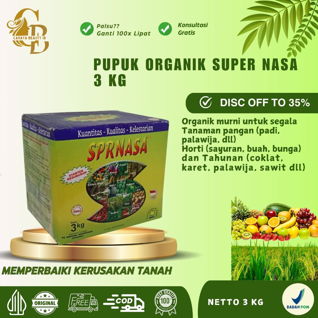 Jual Pupuk Organik Super Nasa Kemasan 3 kg / pupuk orgnaik nasa super ...
