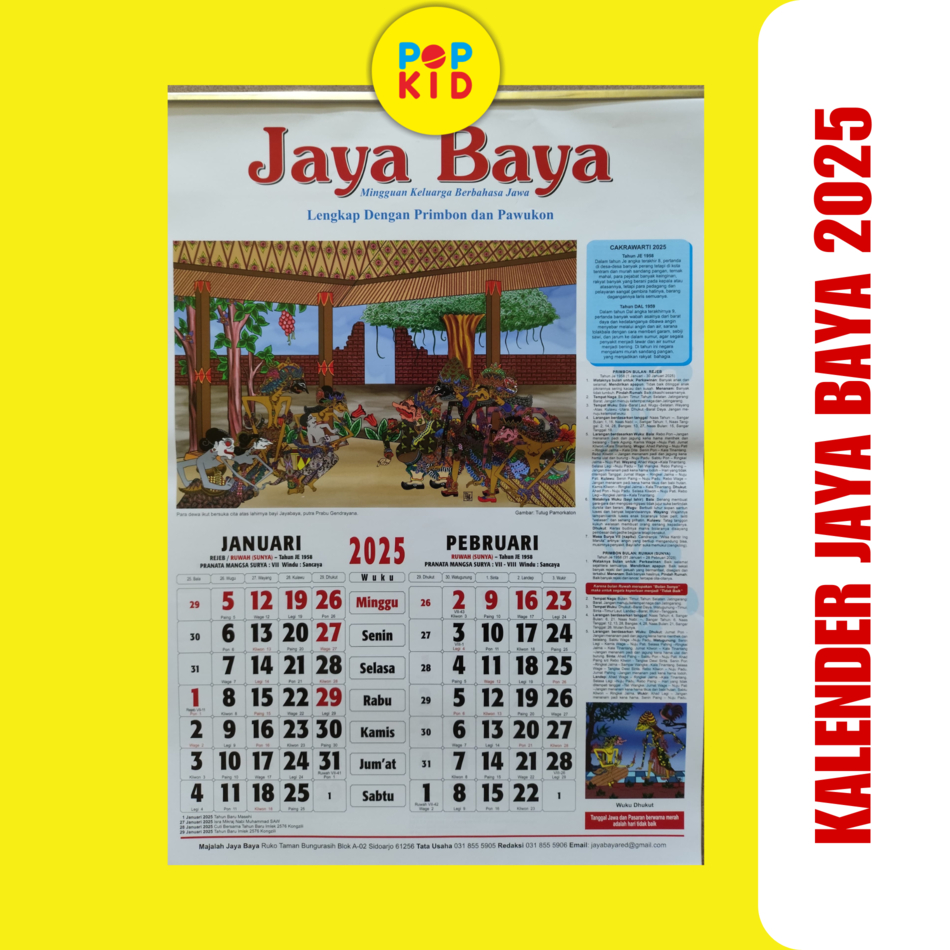 Jual KALENDER JAYA BAYA - KALENDER JAYABAYA 2025 ORIGINAL PAWUKON ...