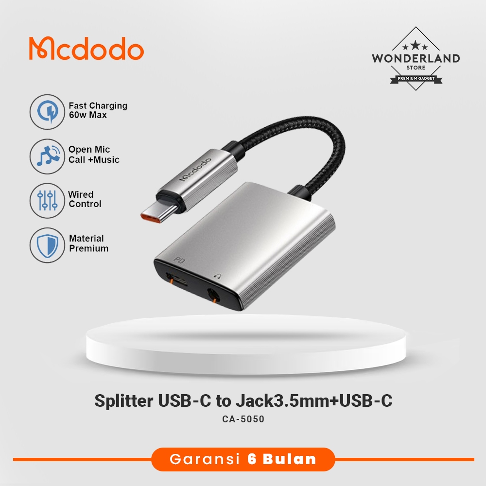 Jual Mcdodo Audio Converter Splitter Type C to C + Jack 3.5 Open Mic ...