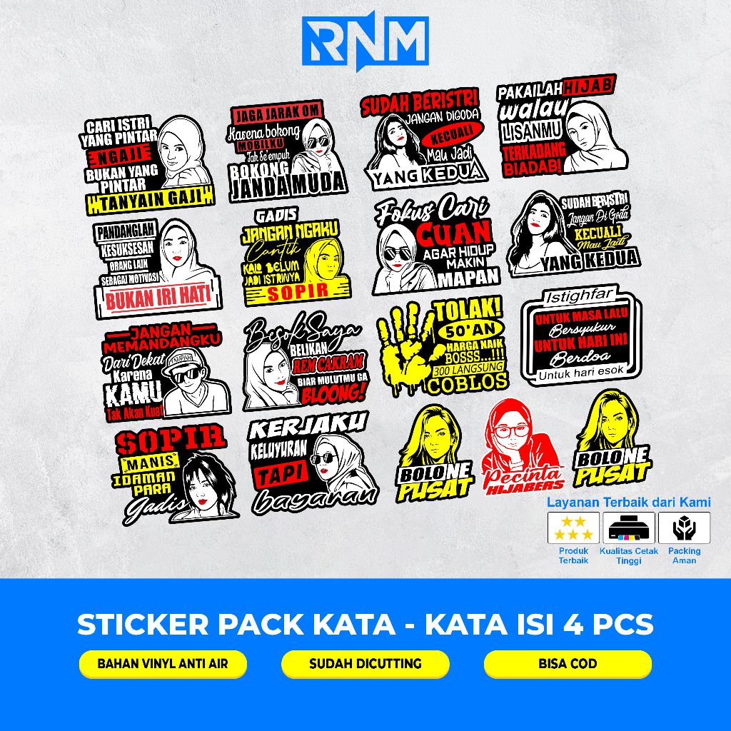 Jual Sticker pack kata-kata isi 4 pcs | Shopee Indonesia