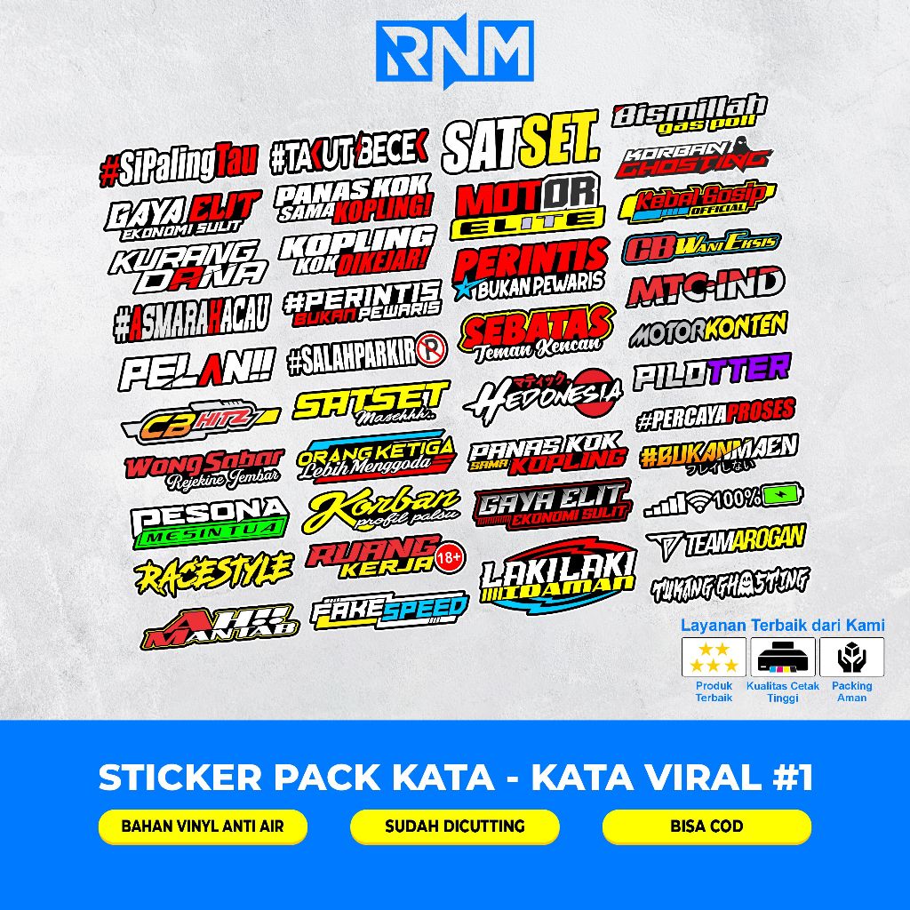 Jual STICKER PACK KATA KATA RACING VIRAL TERBARU ORIGINAL #1 | Shopee ...