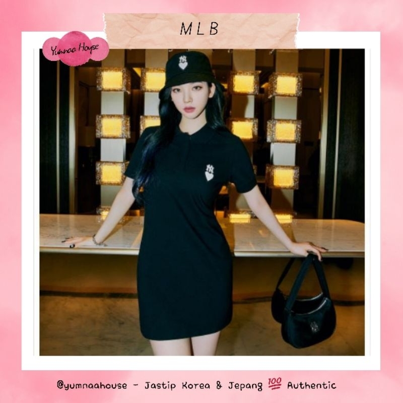 Jual [READY] MLB NY Monogram Dress | Heart Pique Dress - Yumnaahouse kr ...