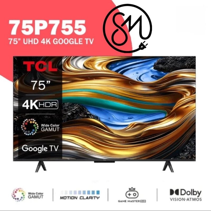 Jual LED TV TCL 75 inch 75P755 4K UHD Smart Google tv HDR Dolby Vision ...