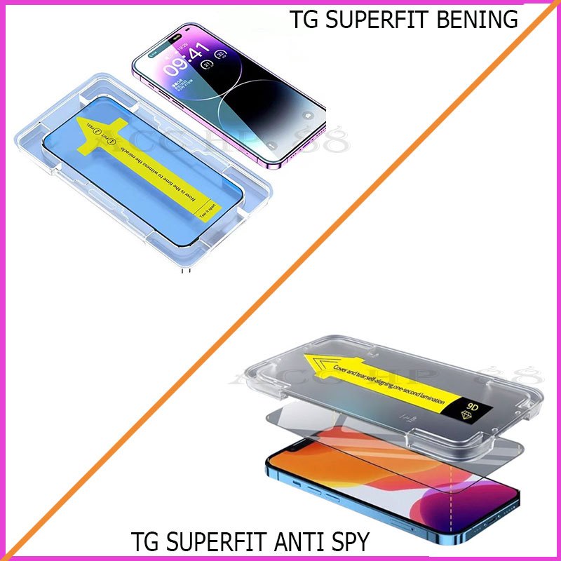 Jual Acchp Superfit Tempered Glass Terlaris Terbaru Model Auto Install Anti Spy / Clear Bening ...