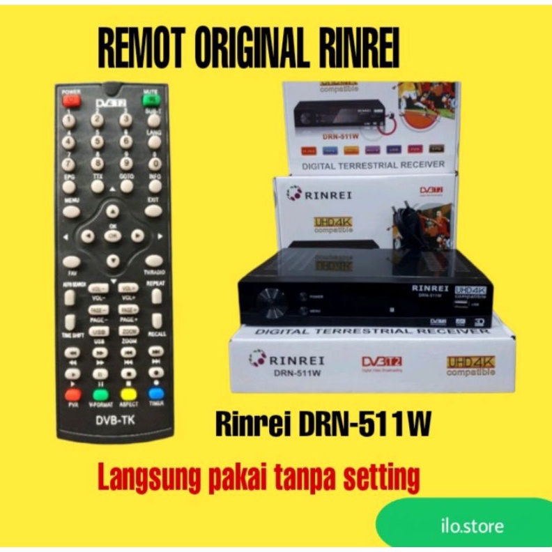 Jual Diskon Eksklusif Pengguna REMOTE SET TOP BOX DVBT2 RINREI DRN511W stb rinrei remot stn ...