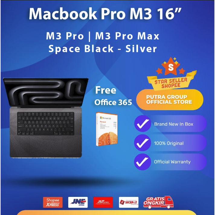 Jual Macbook Pro 2023 M3 Pro Max 16" inch RAM 18/36/48 SSD 512GB/1TB ...