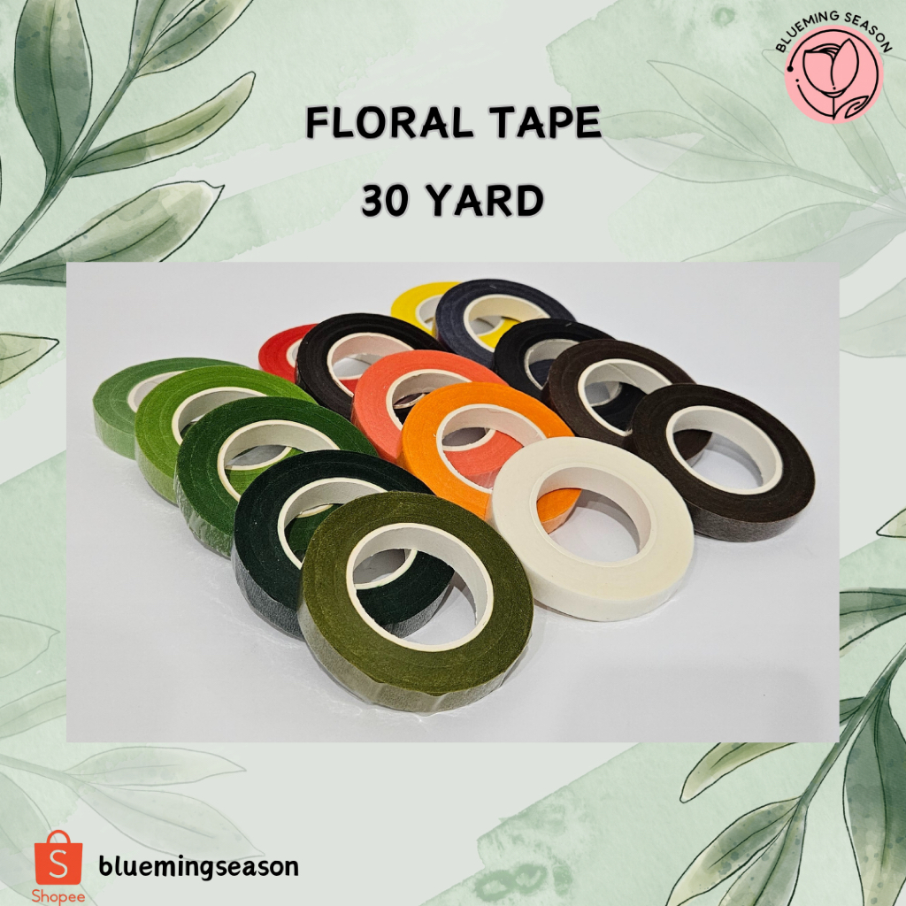 Jual [Blueming Season] / Floral Tape 30 Yard / Flower Tape / Selotip Tangkai Bunga / 1,2 cm x 30 ...