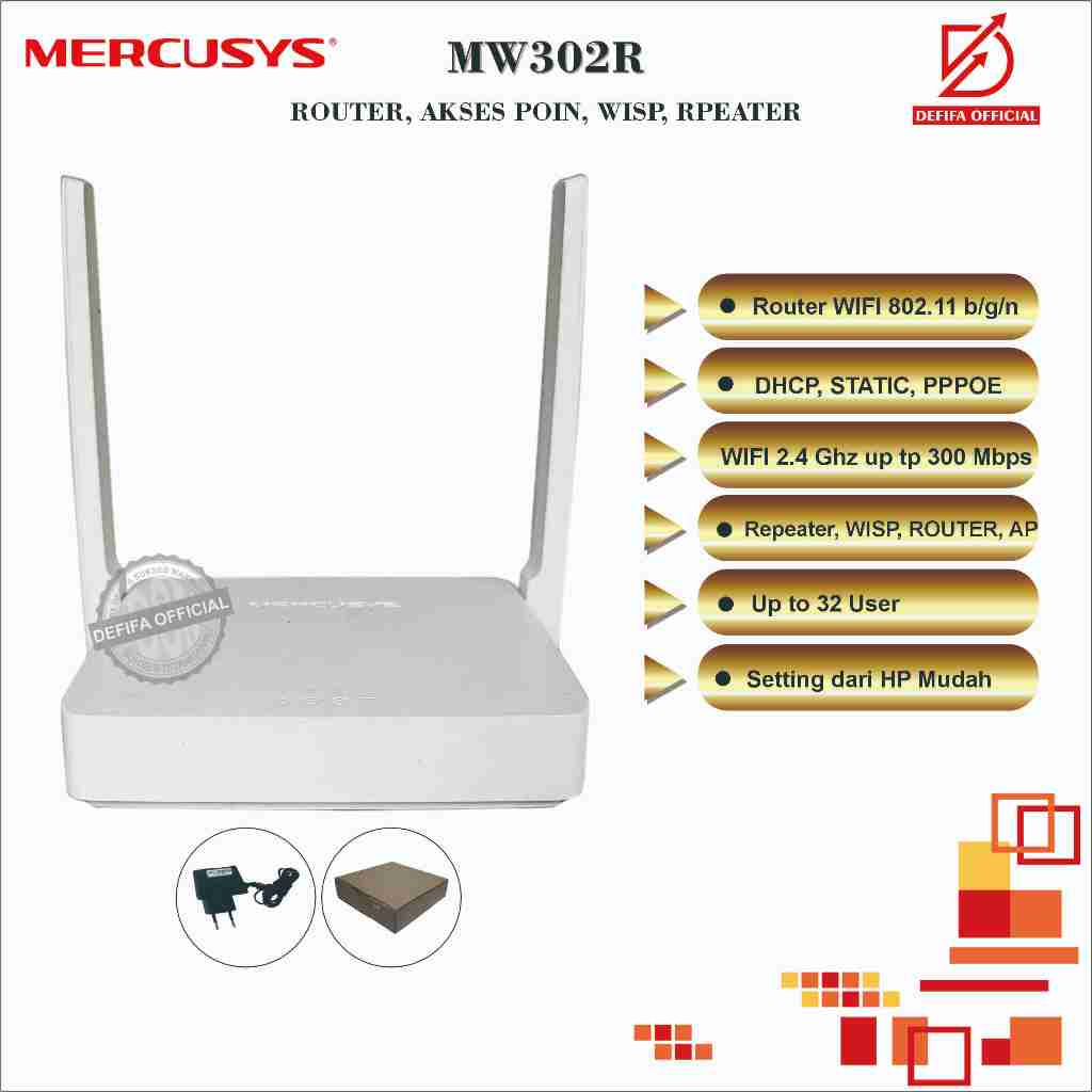Jual Mercusys MW302R 300Mbps Wireless N Router WISP Repeater Akses Poin ...