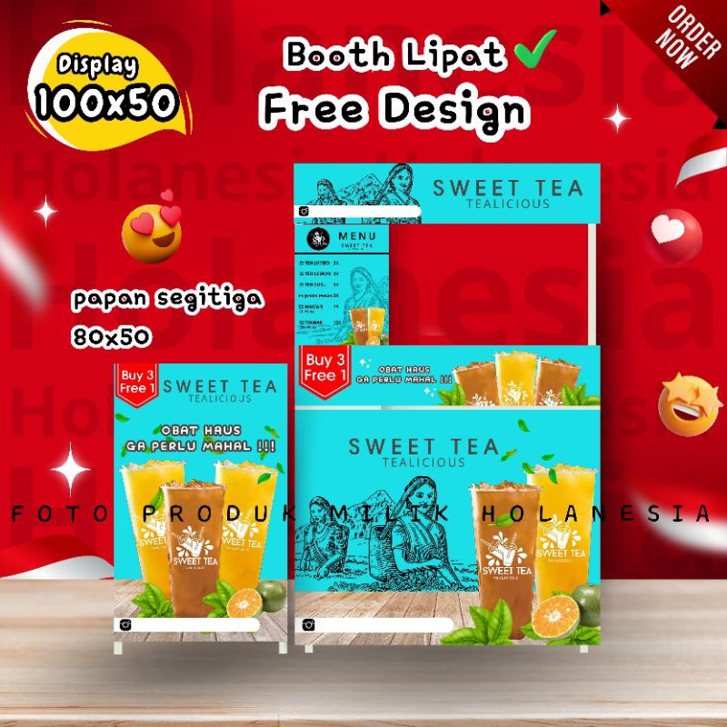 Jual BOOTH LIPAT 100X50, MEJA LIPAT, BOOTH PORTABLE, GEROBAK MAKANAN ...