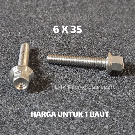 Jual baut stainless 304 v1 6x35 drat 10 panjang 3.5 cm original thailand | Shopee Indonesia